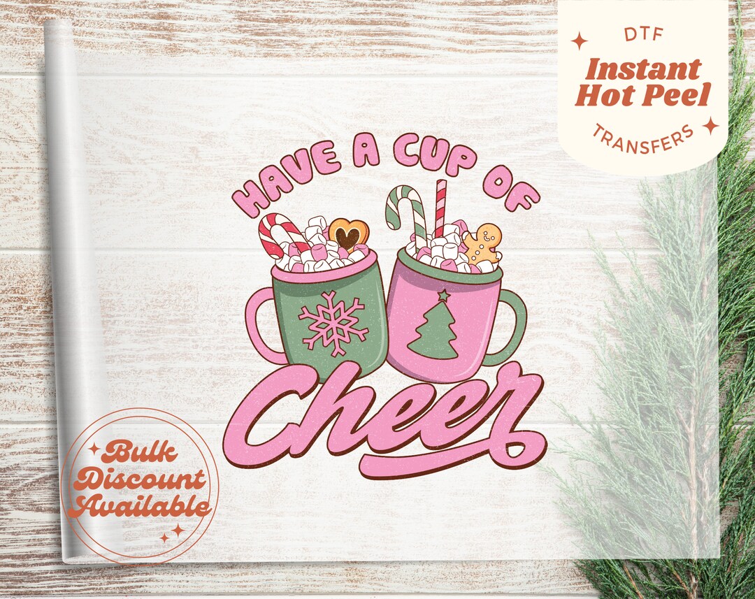 Ready to Press DTF Transfers Christmas Mugs With Candies Custom ...