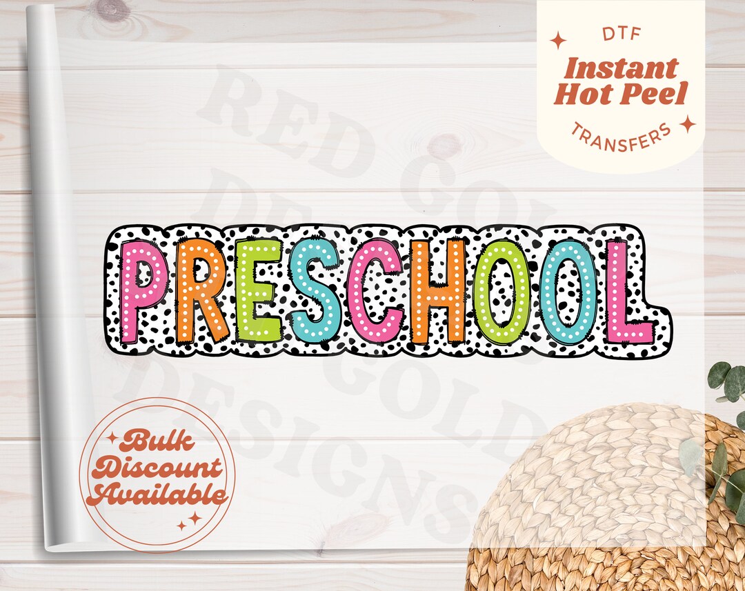 Ready to Press DTF Transfers Cute and Fun Preschool Bubble Letters Iron ...