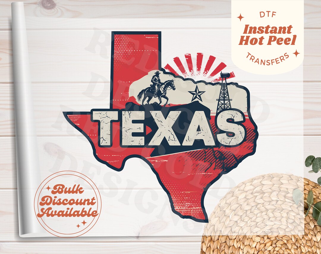 Ready to Press DTF Transfers Texas State Iron on Transfers 50 States ...
