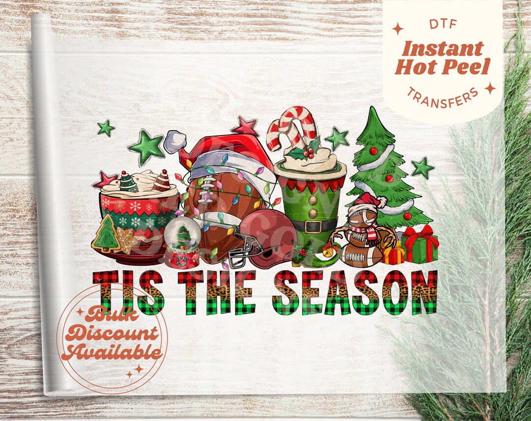 Ready to Press DTF Transfers Christmas Football Santa Iron on Transfers ...