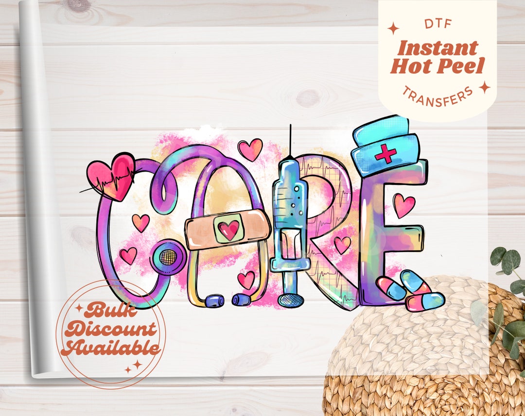 Ready to Press DTF Transfers Care Stethoscope Medical Objects Nurse ...