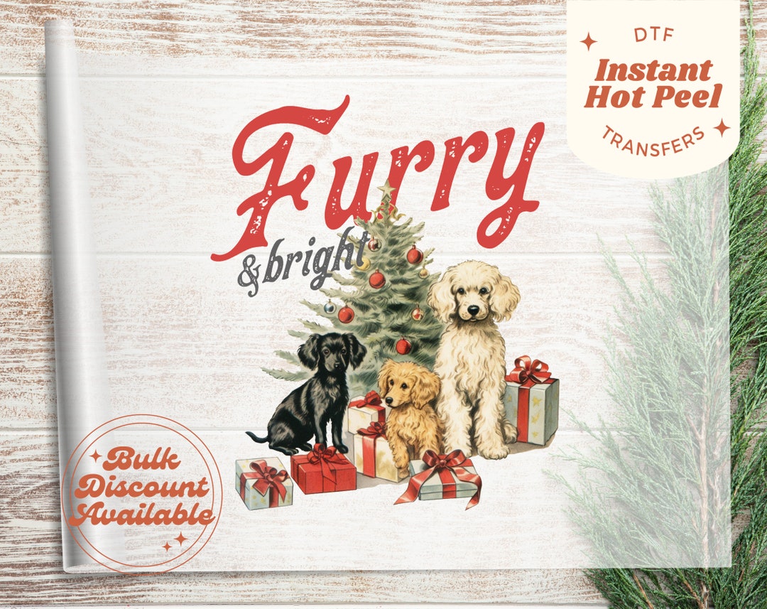 Ready to Press DTF Transfers Christmas Cute Dogs Custom Transfers ...