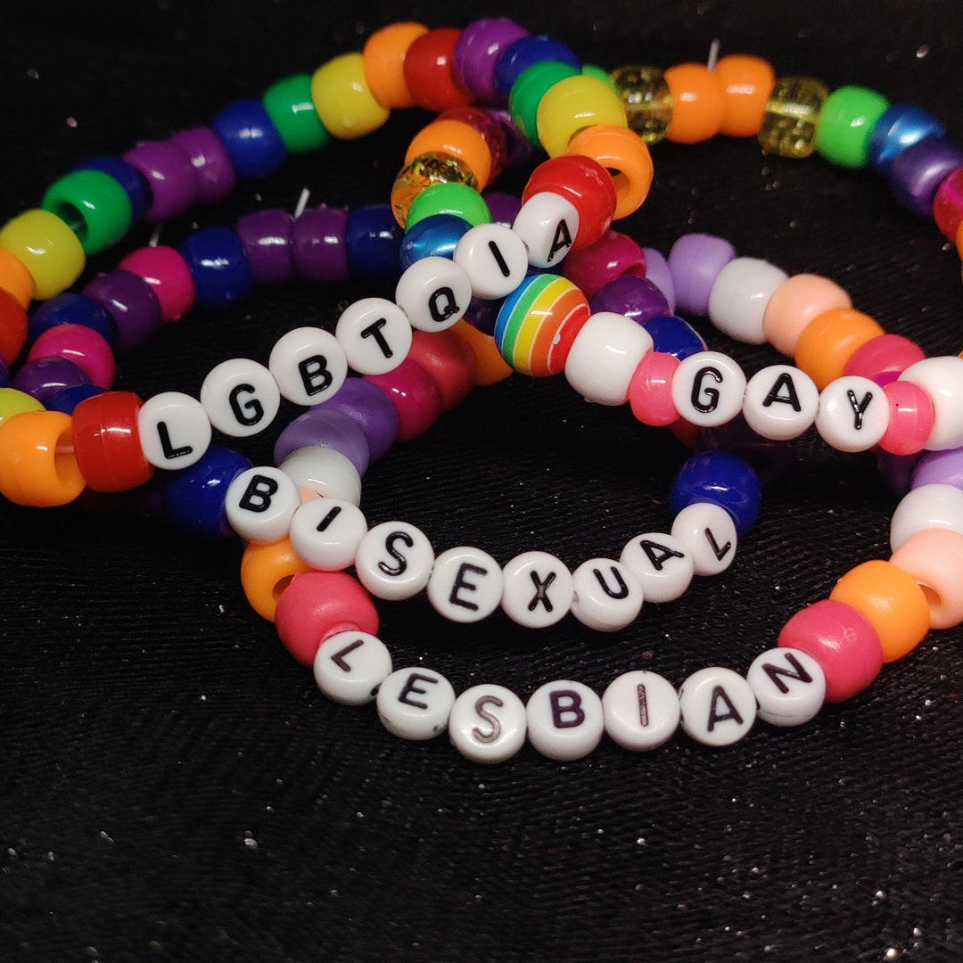 5+ Pack LGBTQIA+ Pride Kandi Bracelet, Pronoun, Identity, Love, Respect ...