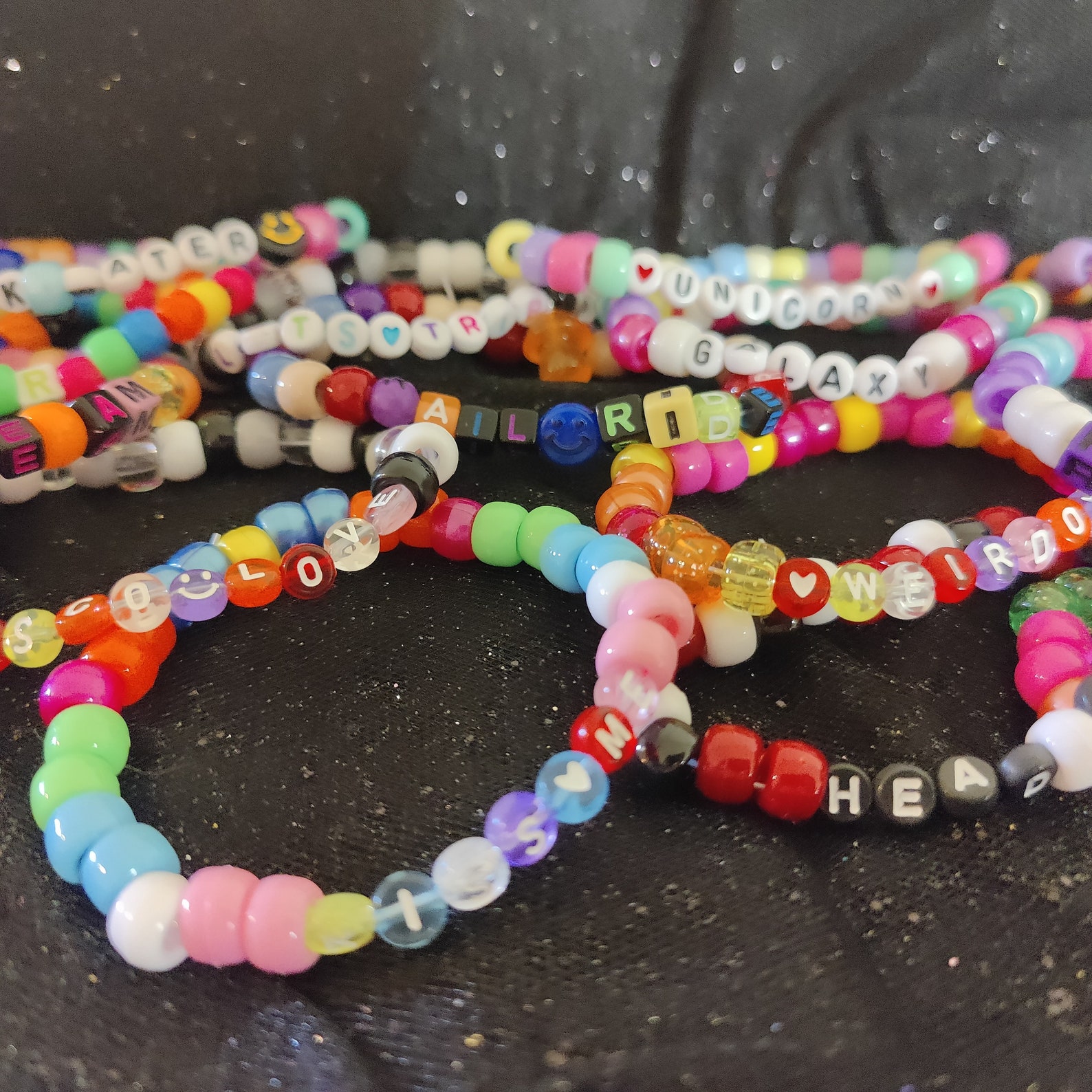 5 Pack Kandi Bracelet, EDM, PLUR, Rave, Festival Accessories, Pony ...