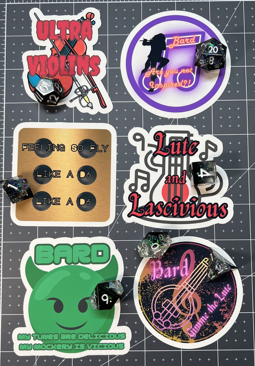 D&D Bard Class Bardic Slogans Stickers - Etsy