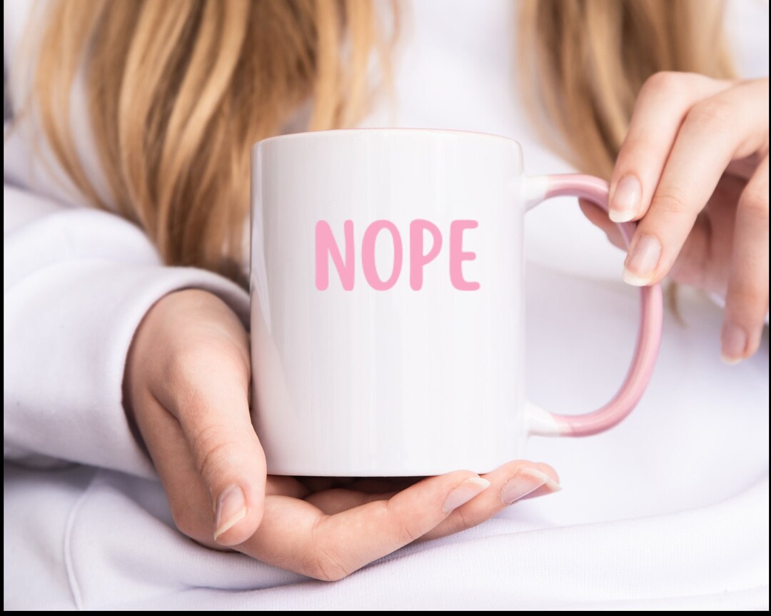 Pink Nope Mug With Pink Handle, 11oz - Etsy