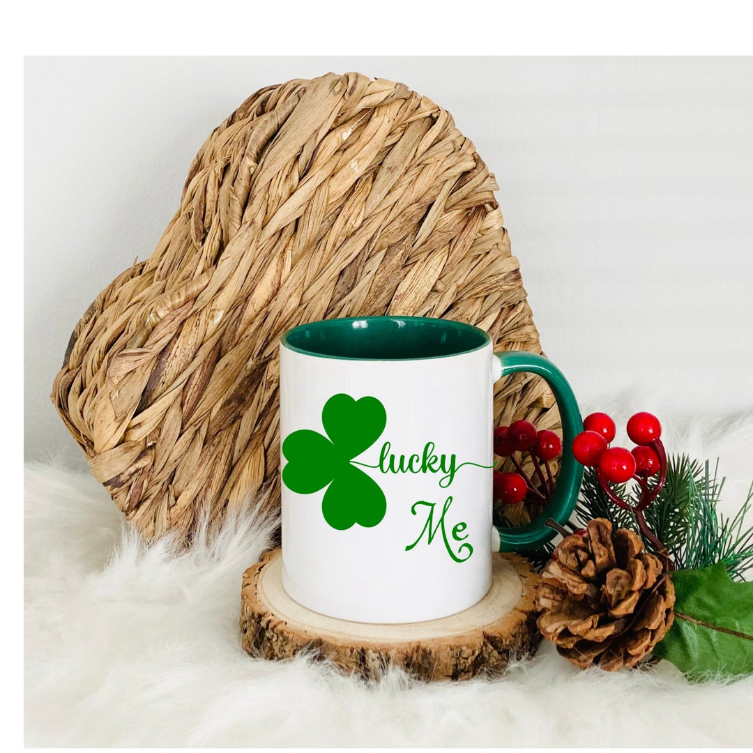 Lucky Me Clover Two-tone Coffee Mug, 11oz, St Patricks Mug, Mothers Day ...