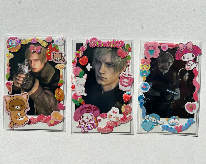 Resident Evil Leon Kennedy Decoden Photocards | Pc | Fan Made Gift ...