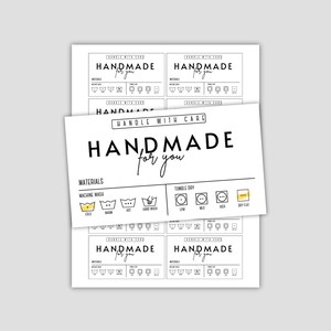 Printable Care Instructions Tag for Handmade Items, Market Prep Tools ...
