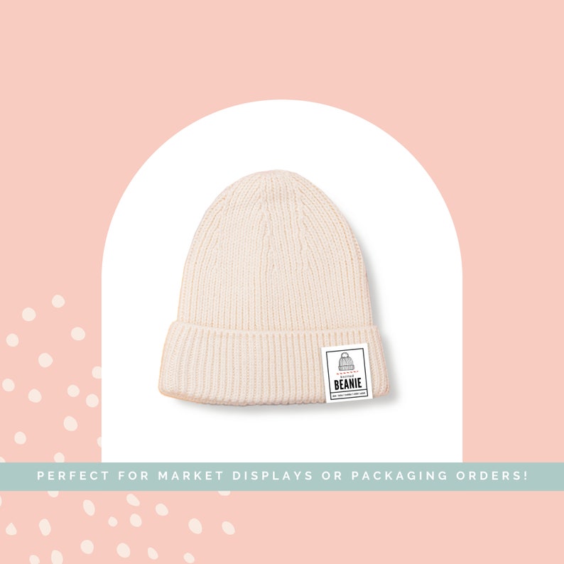 Printable Beanie Tags, Knit Beanie Labels, Fold-over Tags for Handmade ...