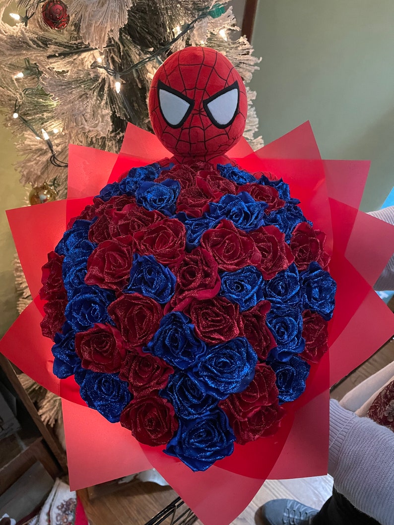 50 Glitter Spider-man Eternal Rose Bouquet - Etsy Australia