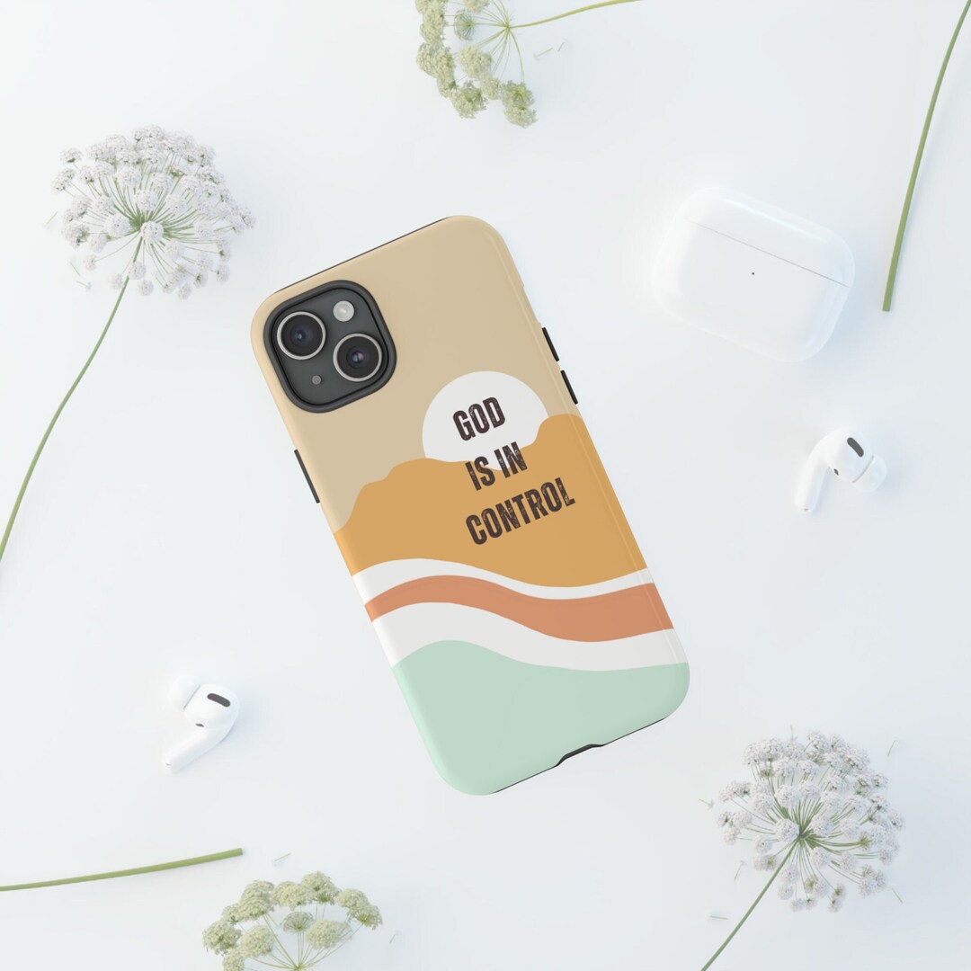Sunset Christian Case, God is in Control, Tough Phone Case, Scripture ...