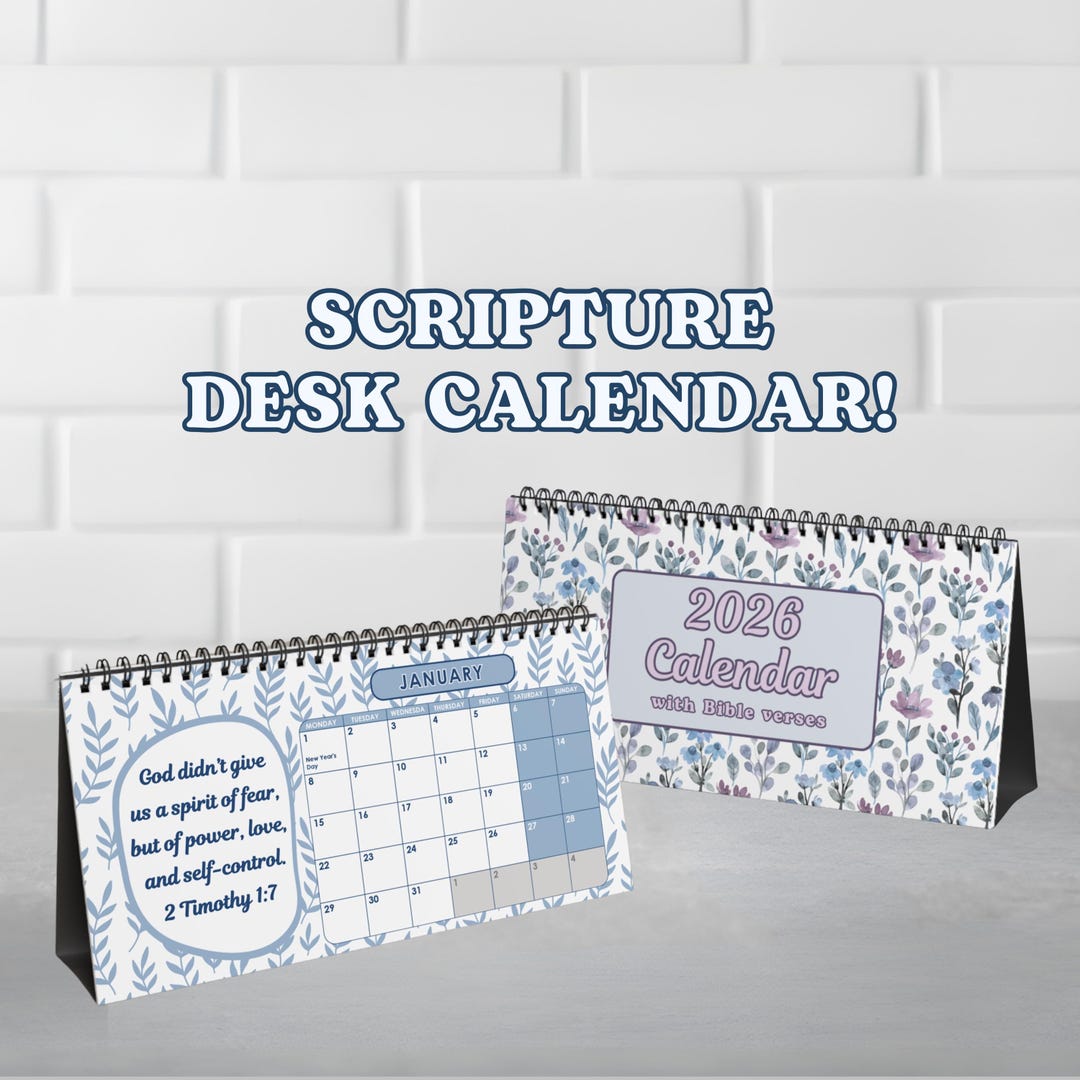 2026 Bible Verse Calendar, Christian Scripture Desk Calendar, Faith ...