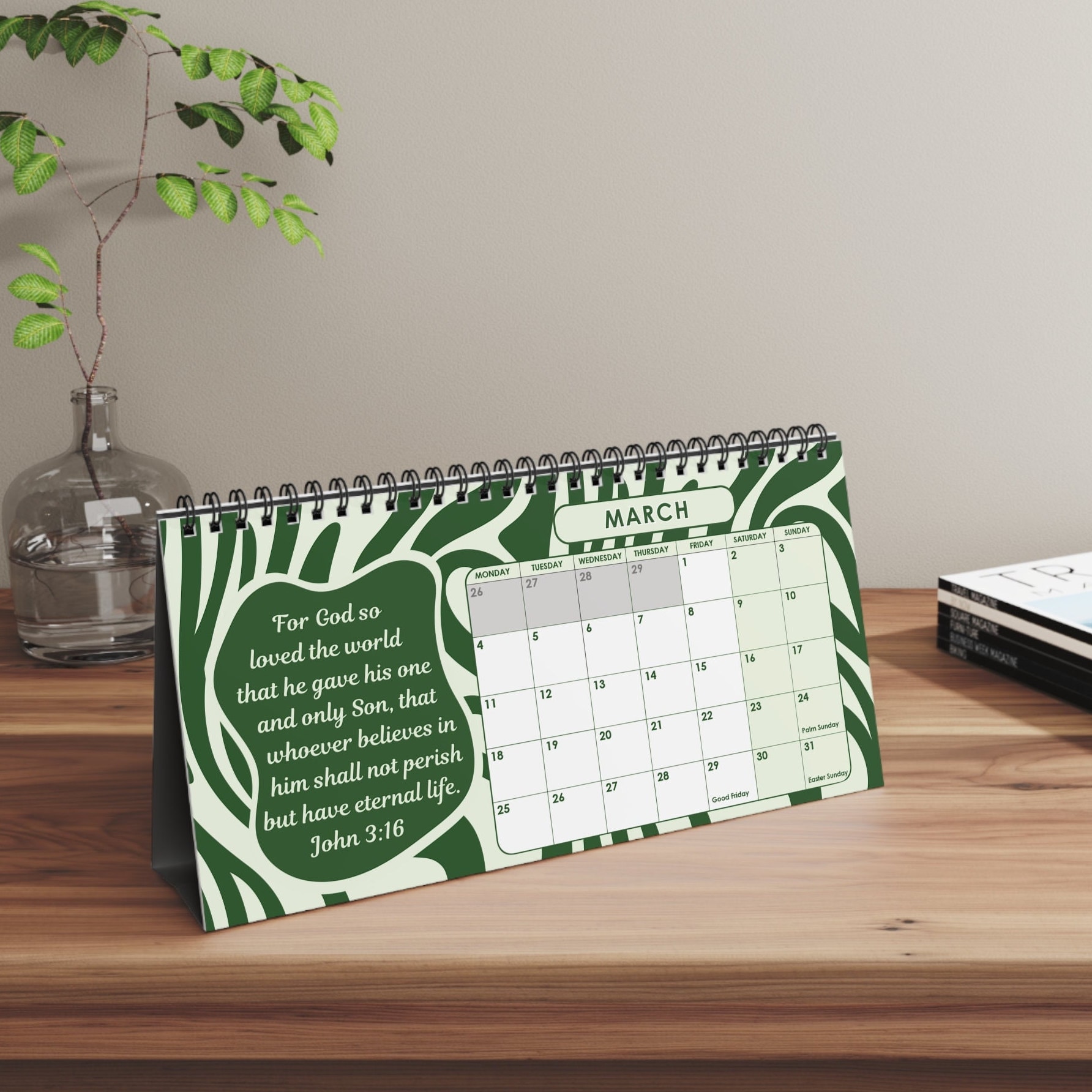 2026 Bible Verse Calendar, Christian Scripture Desk Calendar, Faith ...