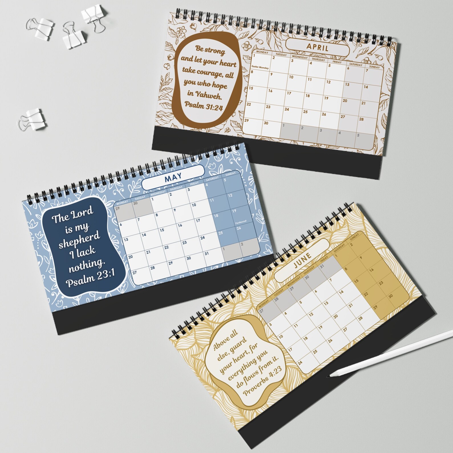 2025 Bible Verse Calendar, Christian Scripture Calendar, Monthly Flip ...