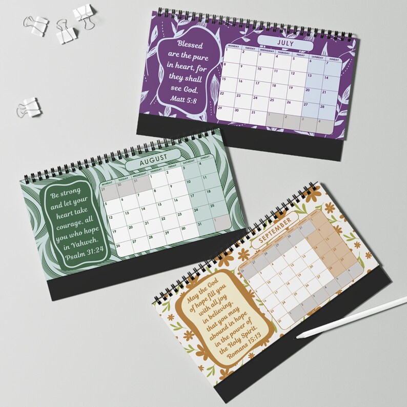 2025 Bible Verse Calendar, Christian Scripture Calendar, Monthly Flip ...