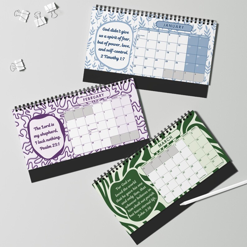 2025 Bible Verse Calendar, Christian Scripture Calendar, Monthly Flip ...