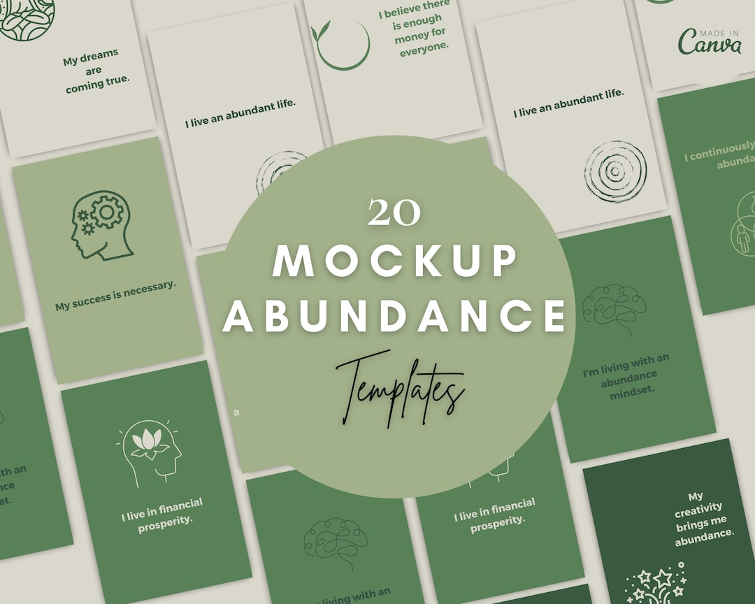 20 Editable Affirmation Cards for Abundance | Mindfulness | Canva ...