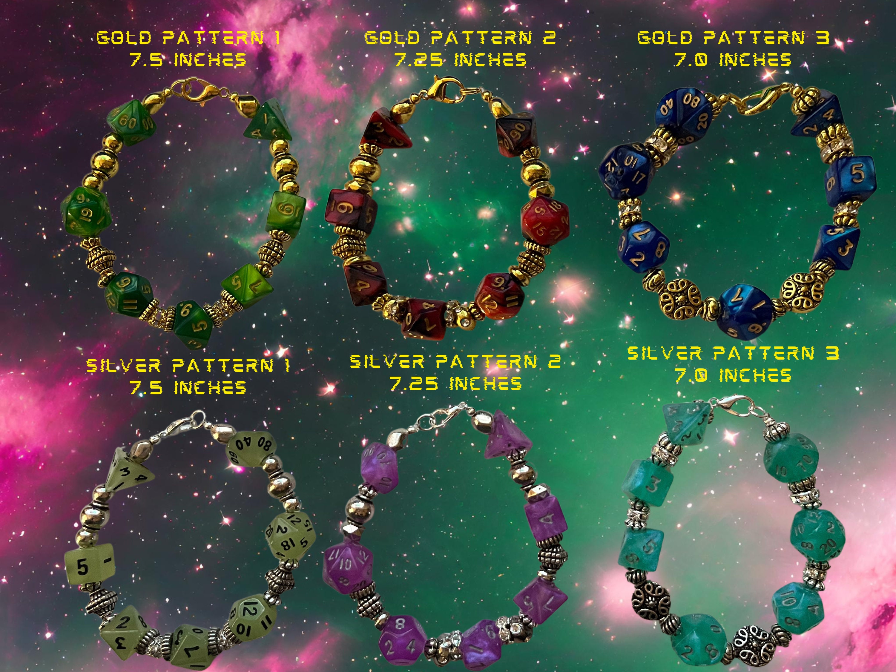 Customizable D&d Miniature Dice Charm Bracelet, Dnd Dice Charm Bracelet ...