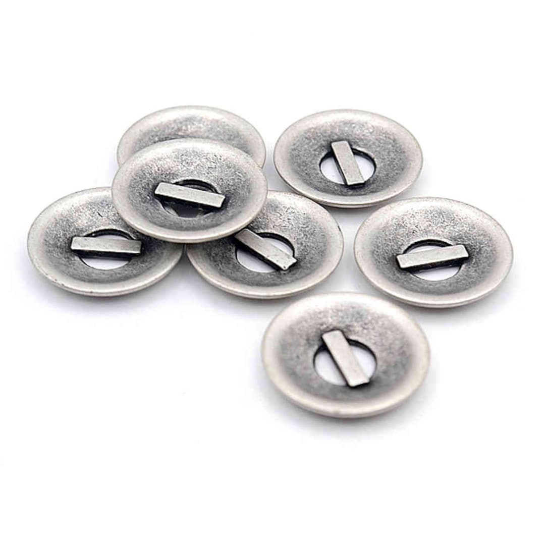 Antique Silver Metal 2 Hole Buttons Sizes 18mm and 20mm - Etsy