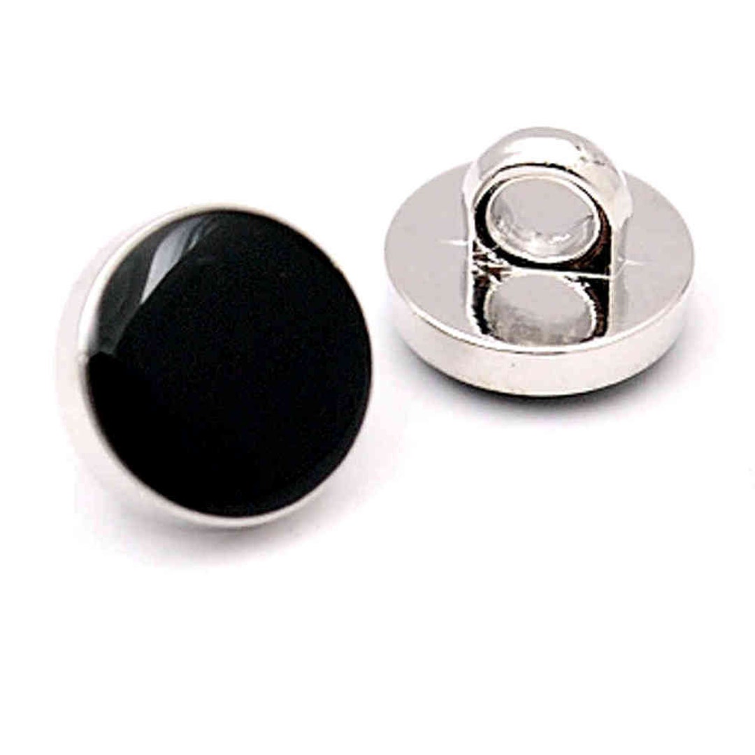 Silver Rim Black Shirt Shank Buttons ABS 10mm and 11.5mm - Etsy