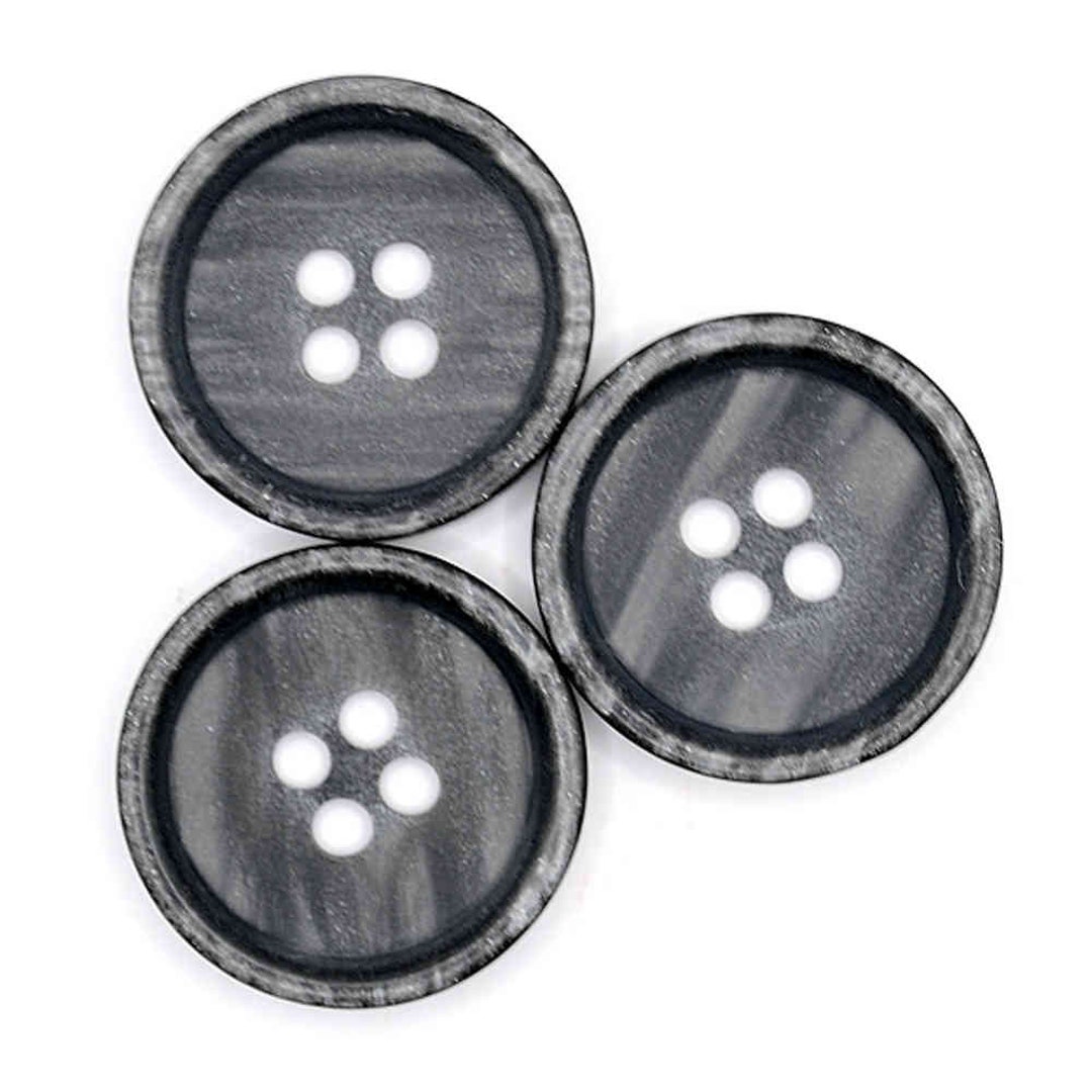 Grey Deep Rim 4 Hole Buttons Sizes 15mm 18mm 23mm 25.5mm 28mm and 32mm ...