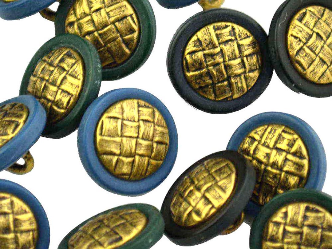 15mm Metal Basket Weave Shank Buttons Black, Blue or Green - Etsy