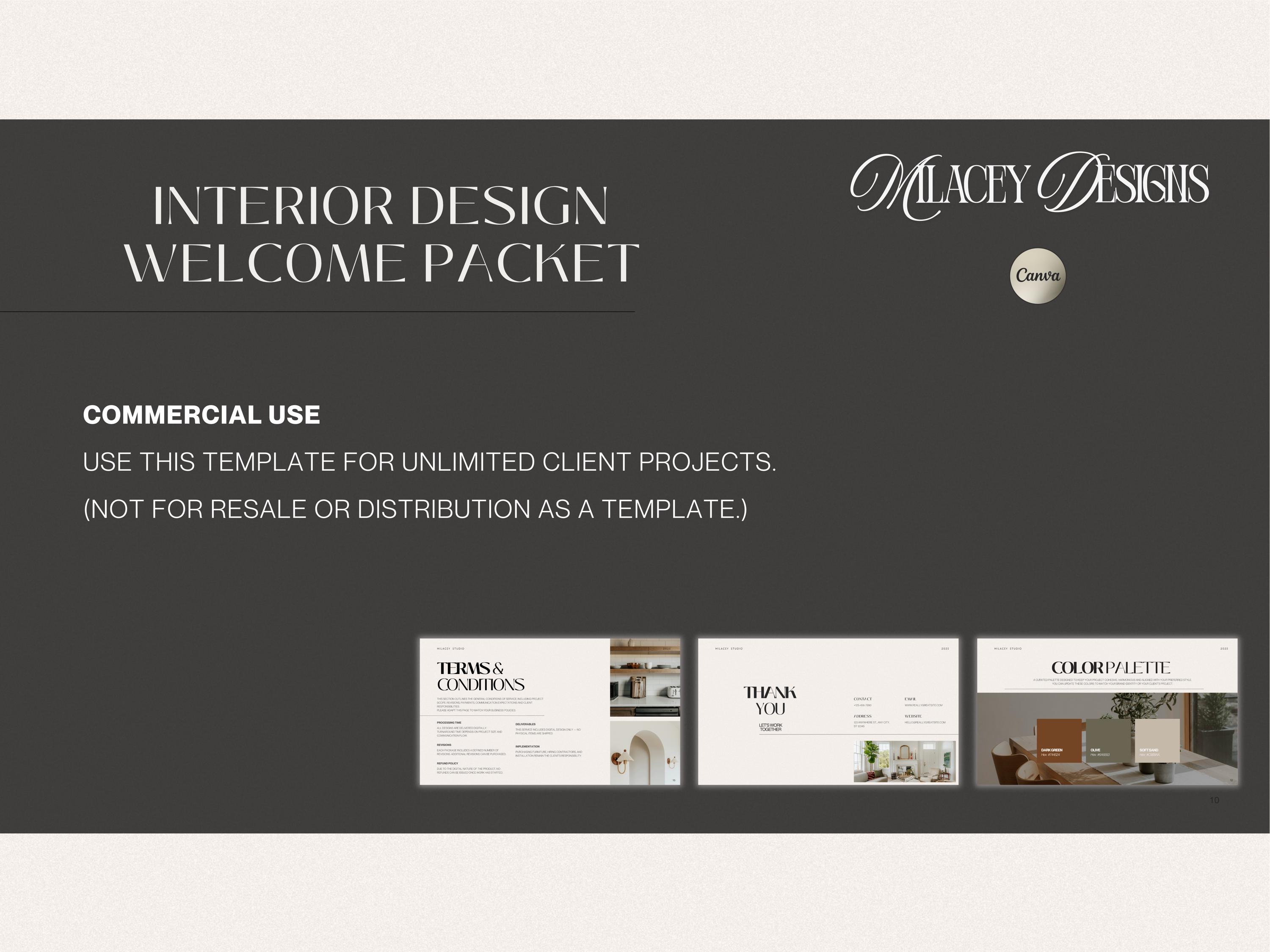 Interior Design Welcome Packet Template | Canva Editable - Etsy