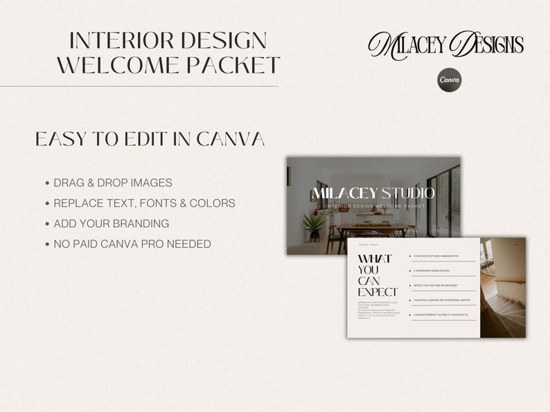 Interior Design Welcome Packet Template | Canva Editable - Etsy