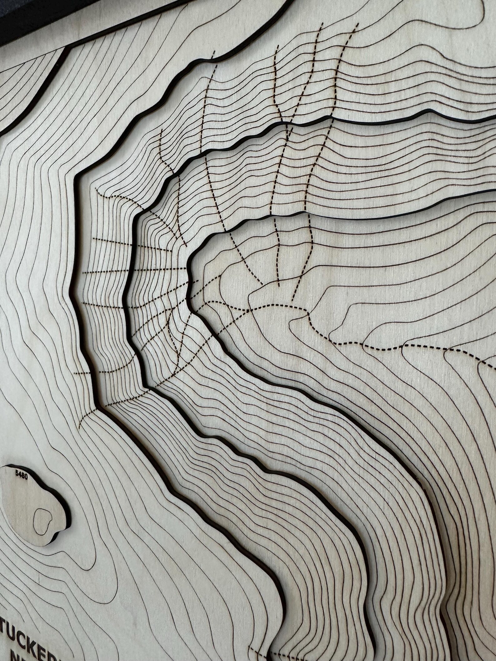 Tuckerman Ravine 3D Wooden Topographic Map With Ski Runs - New ...