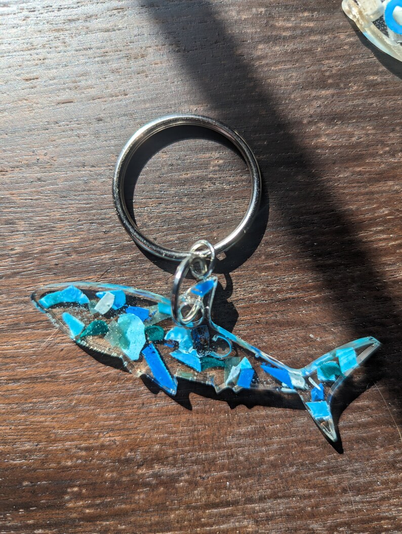 Handmade Shark Keychain Made With Recycled Beach Trash Ocean Plastic ...