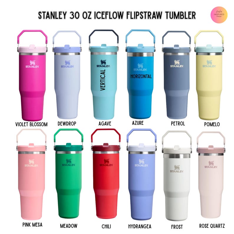 Personalized Stanley Iceflow Tumbler: 30 Oz Laser Engraved Flip Straw ...