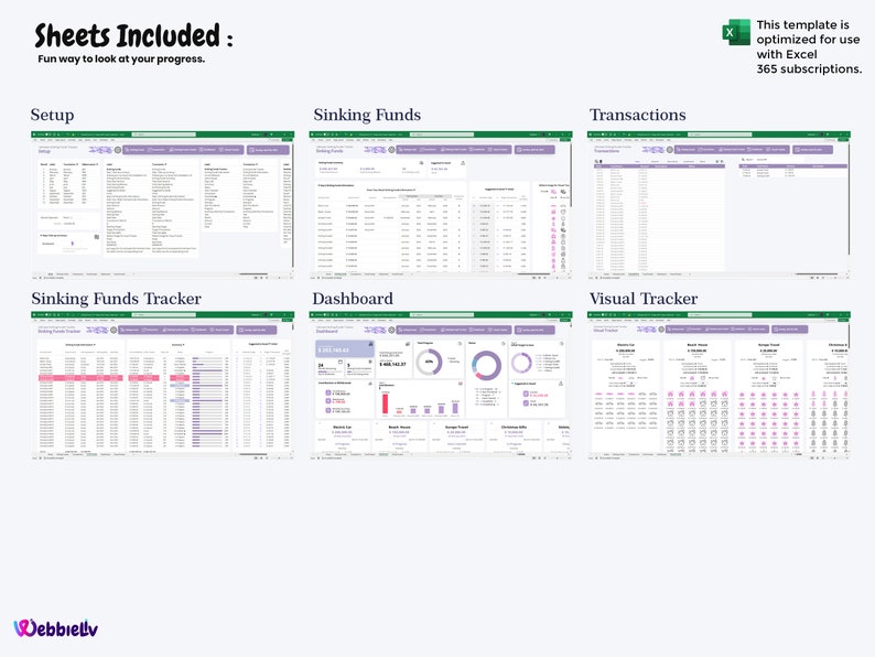 Sinking Funds Tracker: Excel Template, Savings Goals (excel 365) - Etsy
