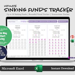 Sinking Funds Tracker: Excel Template, Savings Goals (excel 365) - Etsy