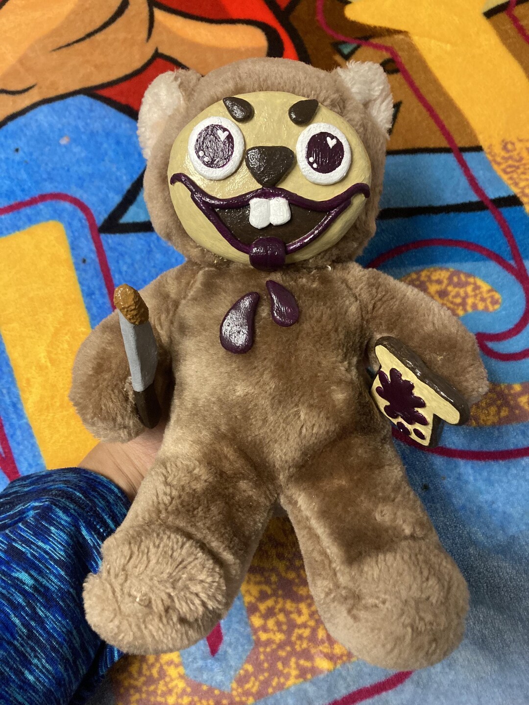Pee Bee Jay the Bear, Clay Face Plush, Upcycled Plush, Ooak, Teddy Bear ...