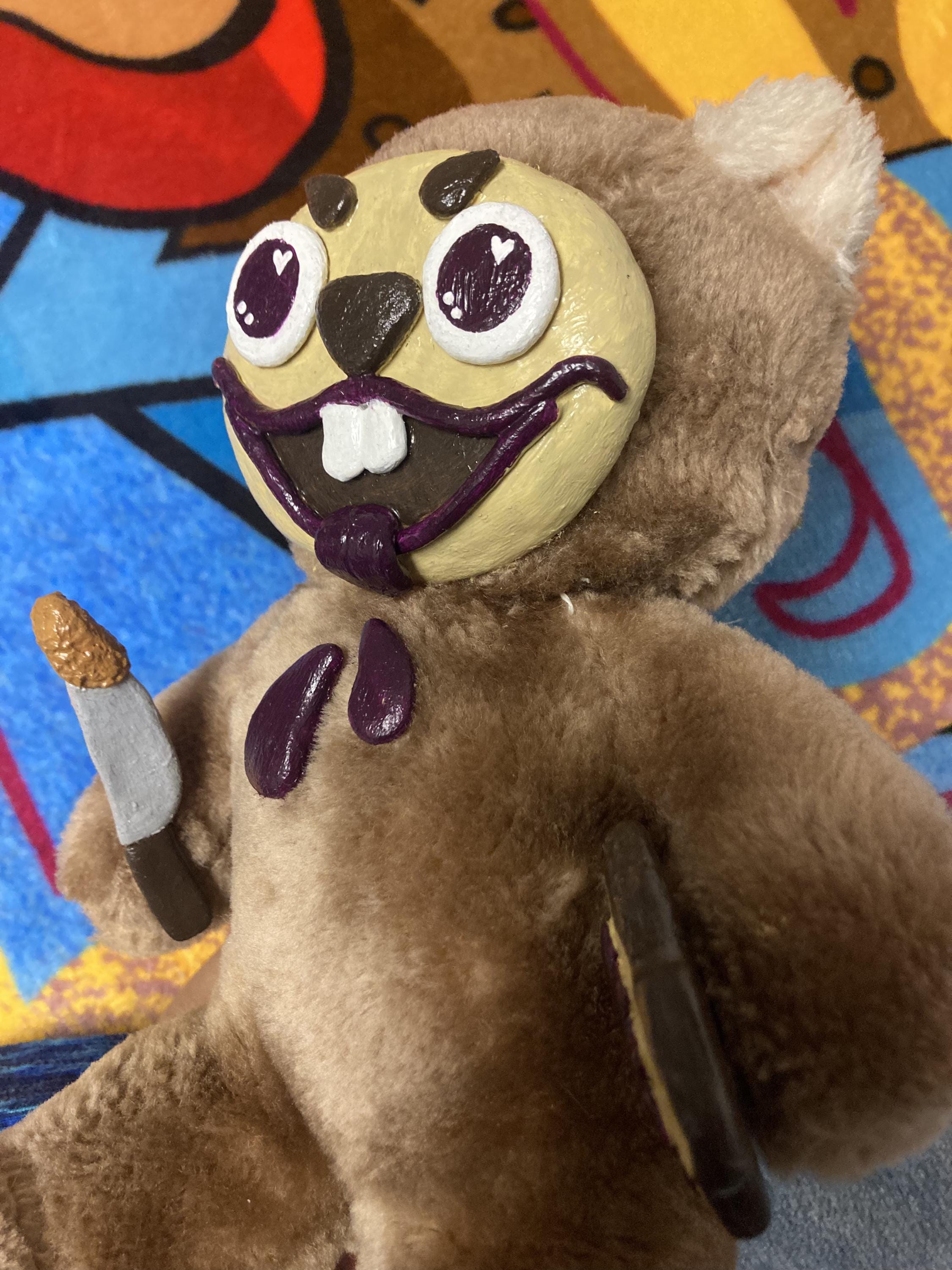 Pee Bee Jay the Bear, Clay Face Plush, Upcycled Plush, Ooak, Teddy Bear ...