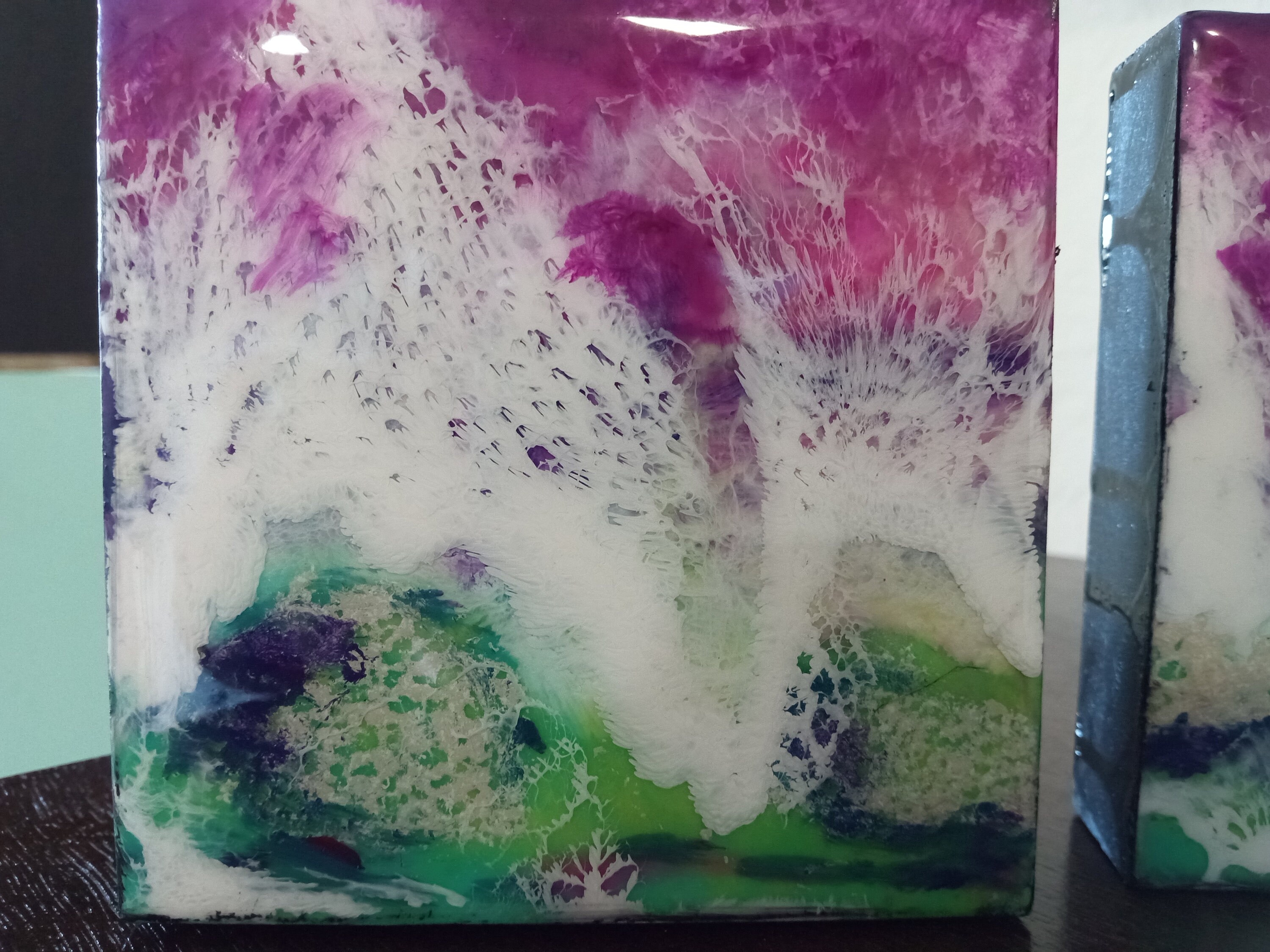 Triptic....sunset Oceans and Rock RESIN ART - Etsy