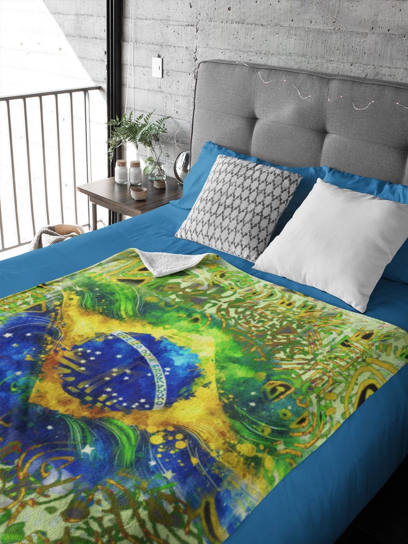 BRAZIL Velveteen Plush Blanket.brazilean Velveteen Plush Blanket ...