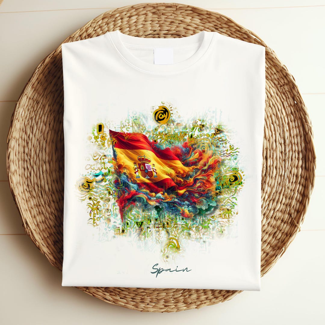 Spain Flag T-shirt, AI Art, Taino Design, Spanish Gift - Etsy