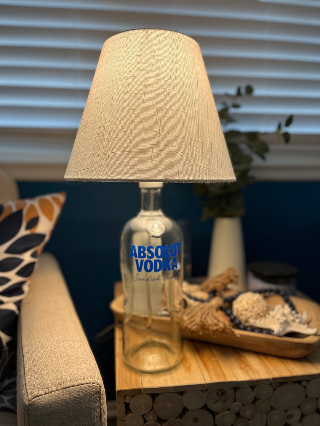 1.75L Absolut Vodka Bottle Lamp, Table Light, Home Bar Decor, Man Cave ...