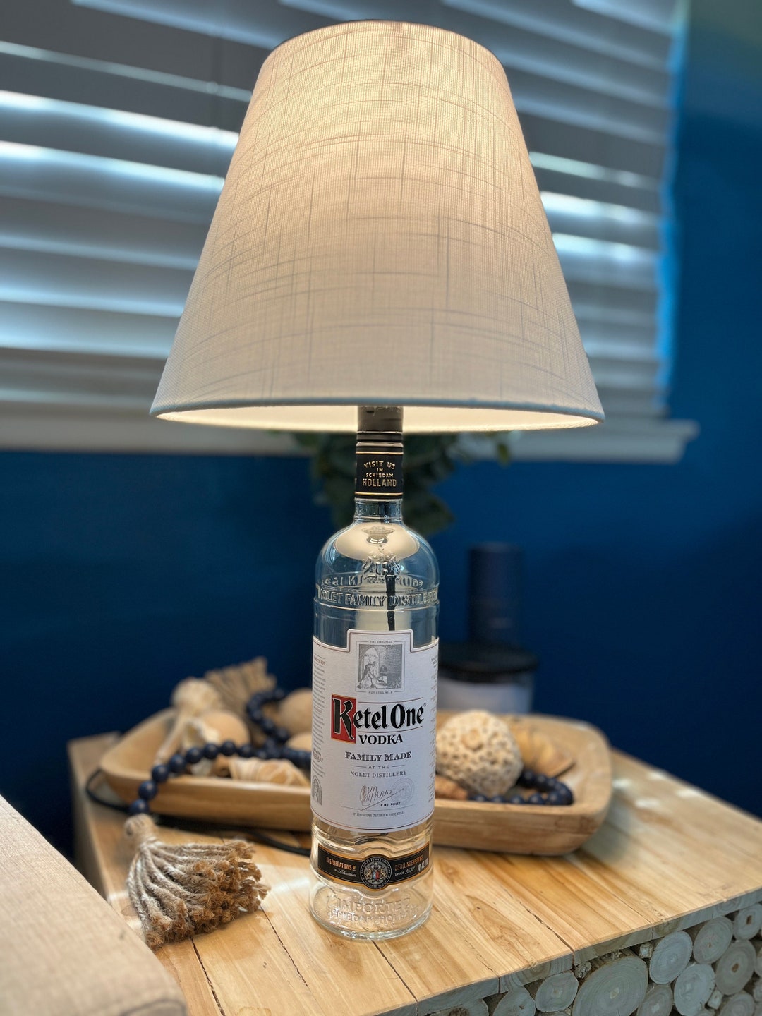 1L Kettle One Vodka Bottle Table Lamp, Light, Home Bar Decor, Man Cave ...