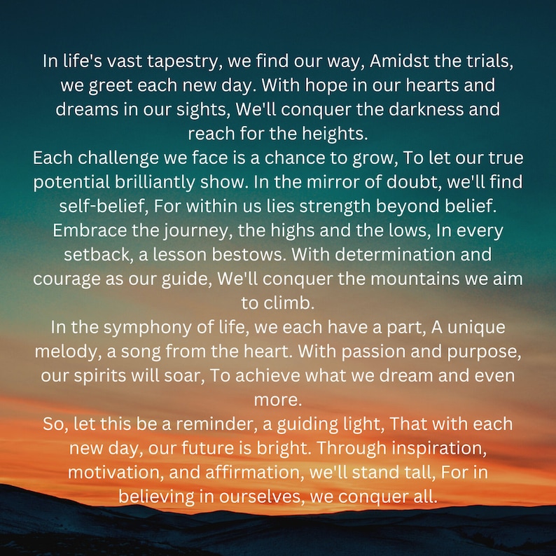 Believe in the Journey: an Inspirational Poem - Etsy