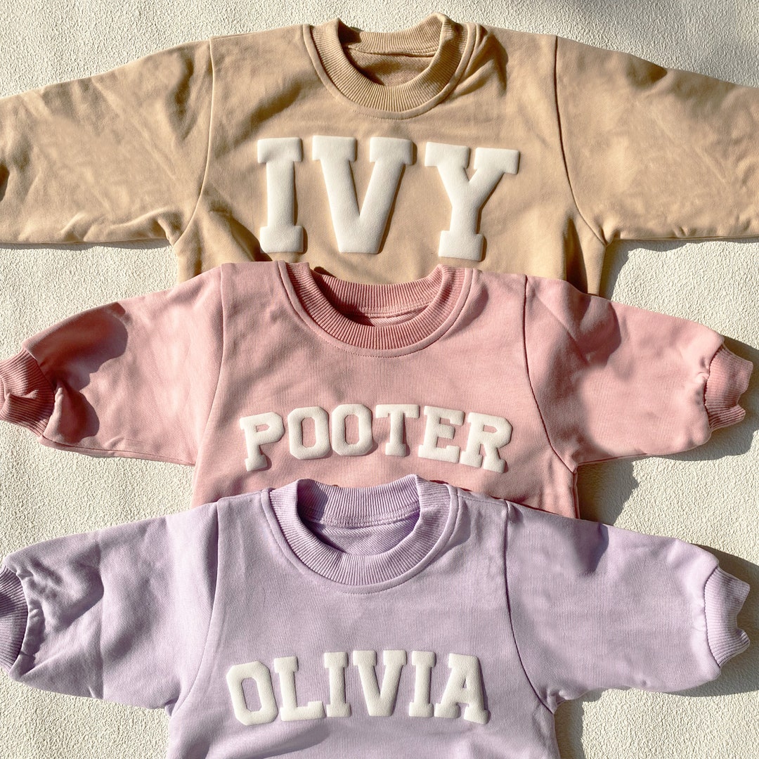 Custom Puff Name Baby Sweatshirt Bodysuit, Personalized Bubble Romper ...