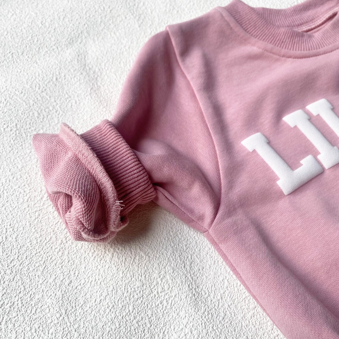 Custom Puff Name Baby Sweatshirt Bodysuit, Personalized Bubble Romper ...