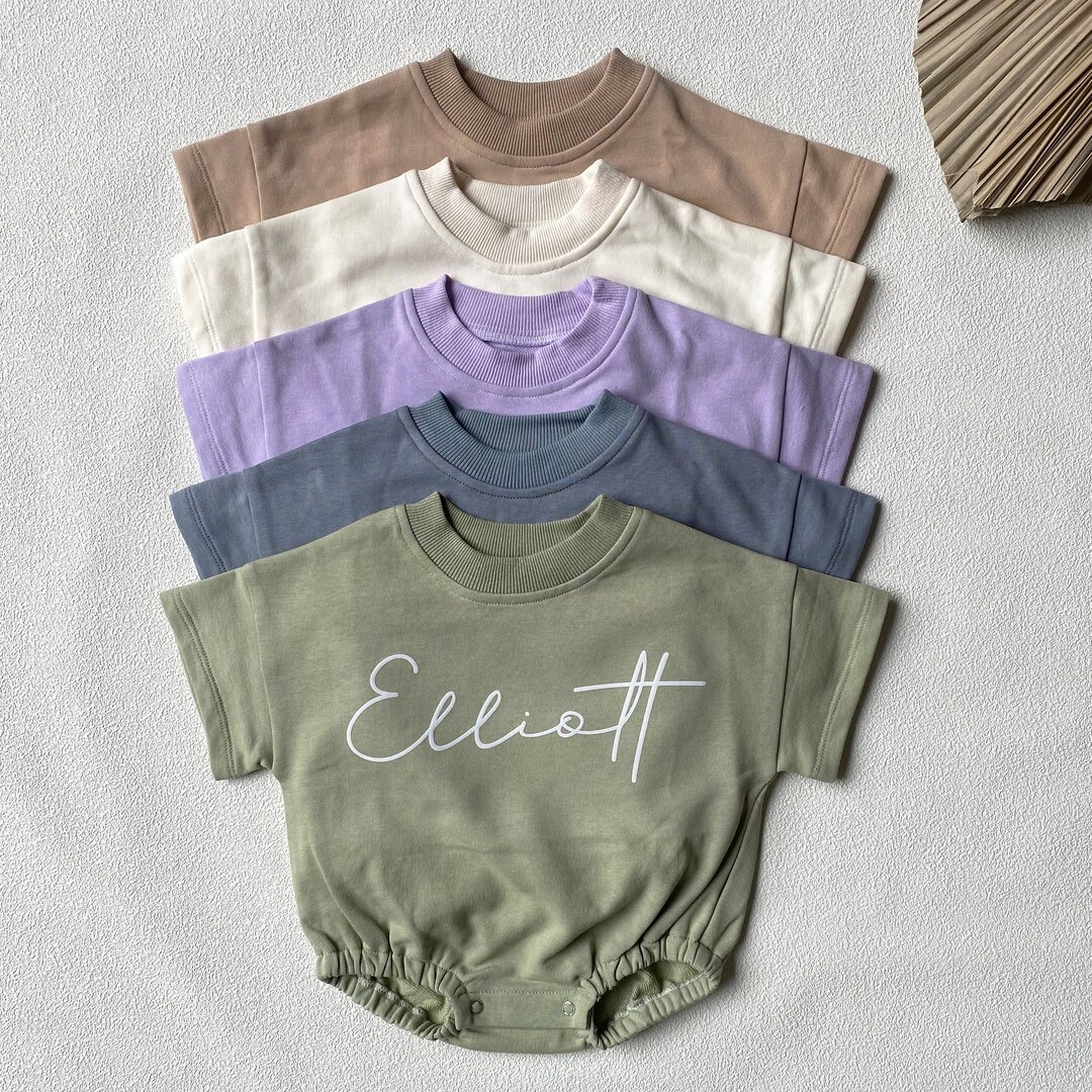 Custom Puff Name Baby Short Sleeve Shirt Bodysuit, Personalized Bubble ...
