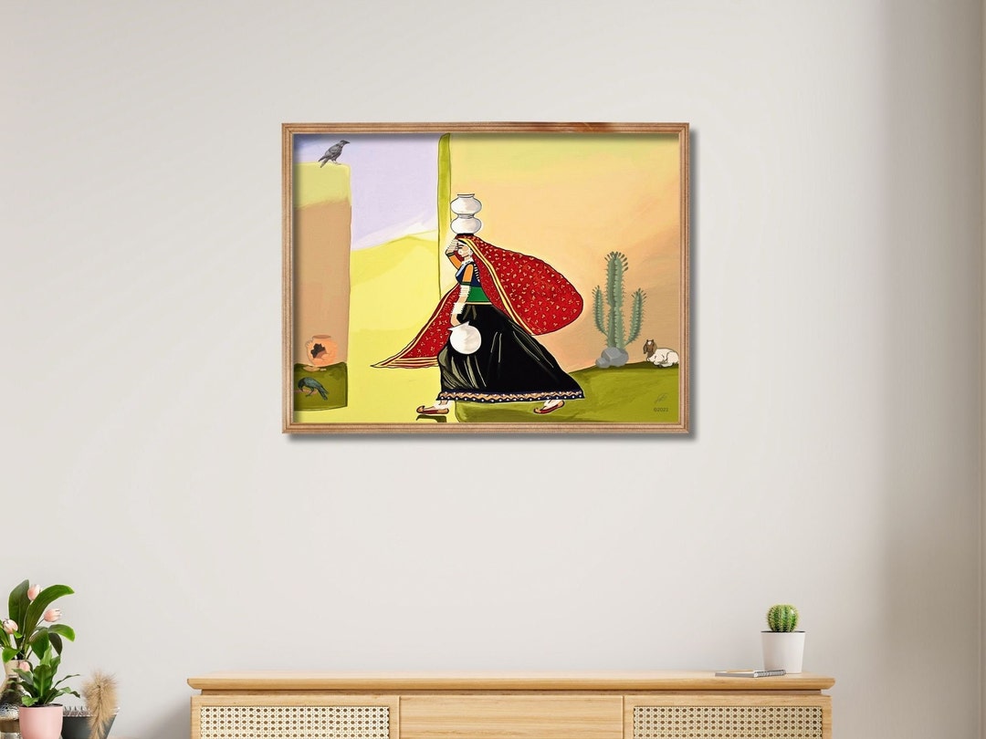 Desert Nomad Poster, Colorful Desert Nomad Poster, Sky and Desert Scene ...