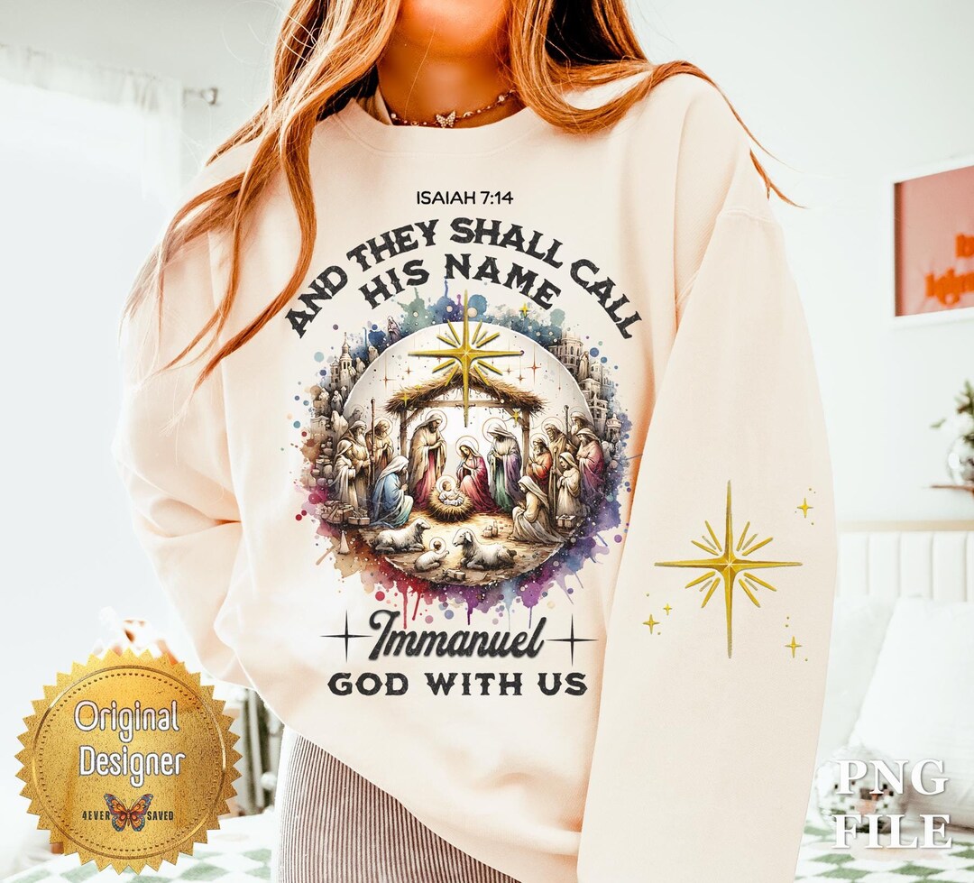 Nativity Scene Christmas PNG: Immanuel, God With Us (digital Download ...