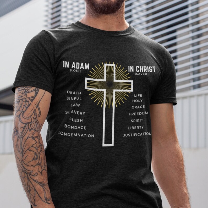Adam Vs Jesus T Shirt Cross Men's Gift T Shirt Jesus Saves Shirt Gift ...