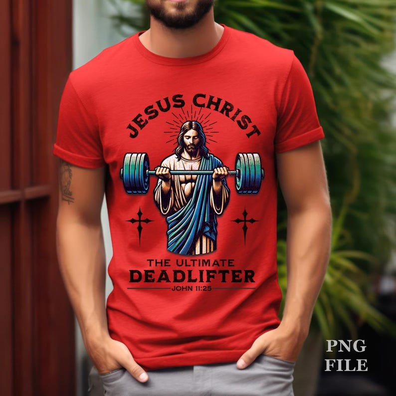 Jesus Deadlifter PNG: Christian Gym Meme, Muscle Faith Art (digital ...
