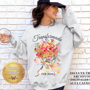 Transformada Por Dios Png: Christian Floral Design (digital Download ...